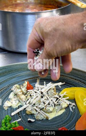 France, Var, Aups, Le Provençal restaurant, summer truffle recipe Stock ...