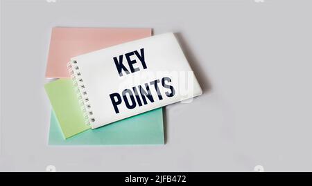Text sign showing Key Points. Business photo text most important piece ...