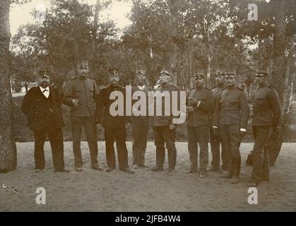 Group portrait of officers at Skaraborg's regiment in 9 with cavalry ...