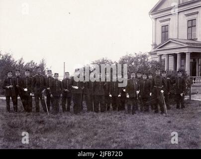 Group portrait of soldiers at Norrbotten's regiment in 19, 1902 Stock ...