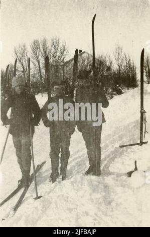 Winter exercise for students at Karlberg war school, probably in Åre ...
