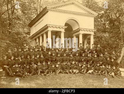 Group portrait of graduated students from the war school in 1885 Stock ...