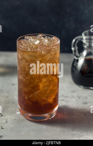 Healthy Trendy Balsamic Viniger Soda Water with Ice Stock Photo - Alamy
