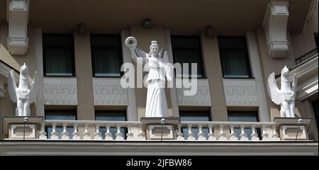 A griffin head sculpture on the facade of a building in the Swedish ...