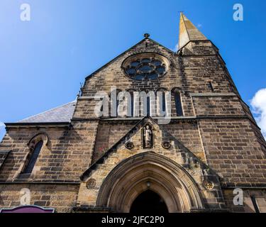 The exterior of St. Hildas Catholic Church in the seaside town of ...