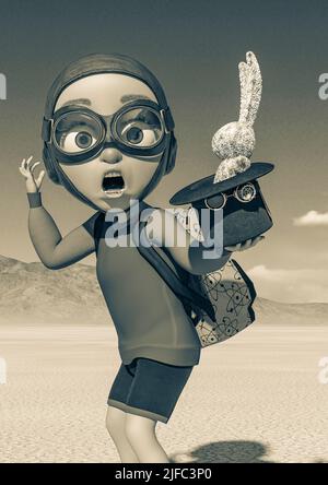 Young Kid Amazed. 3D Cartoon Character Isolated on White Stock Photo ...