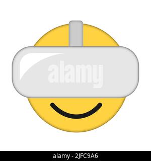 Virtual reality headset - emoji and emoticon of person using modern ...