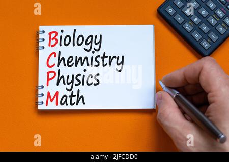 BCPM biology chemistry physics math symbol. Concept words BCPM biology ...