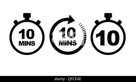 10 minutes Icon set. Vector isolated editable set of illustrations ...