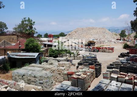 Mountain made of debris of august 4 2020 port's explosion, Karantina ...