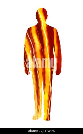 Cartoon man in a yellow space suit, astronaut front view, isolate on ...