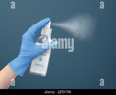 Sanitizer spray for desinfection and medical purpose realistic ...
