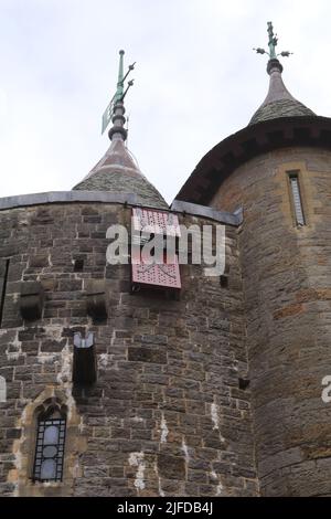 Castell Coch or Red Castle, Victorian folly designed by William Burges ...