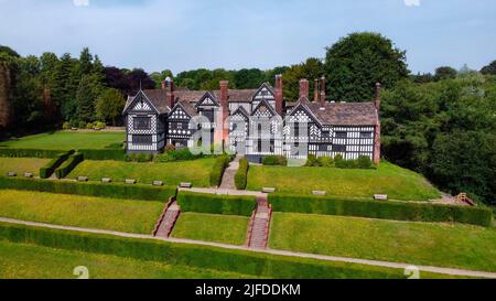The 14th century Tudor buildings of Bramhall Hall in Bramhall, south ...