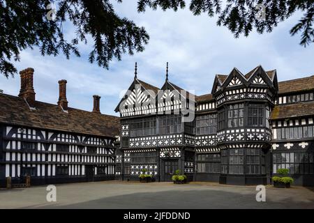 The 14th century Tudor buildings of Bramhall Hall in Bramhall, south ...