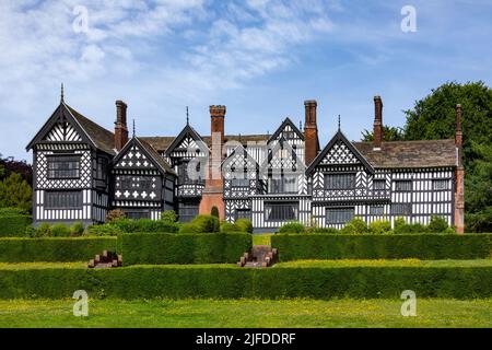 The 14th century Tudor buildings of Bramhall Hall in Bramhall, south ...