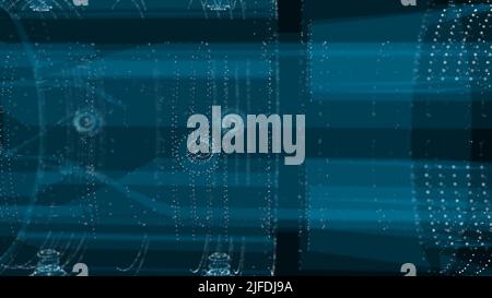 A glowing hologram of a mechanical object Stock Photo - Alamy