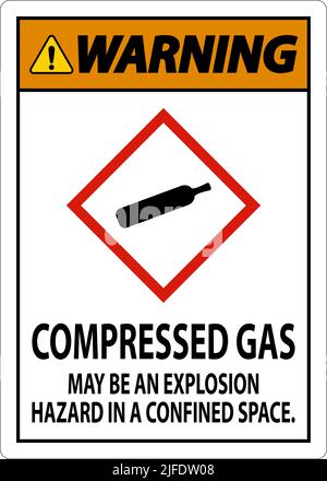 Gas bottle. Attention is dangerous. Warning sign. Safety technology ...
