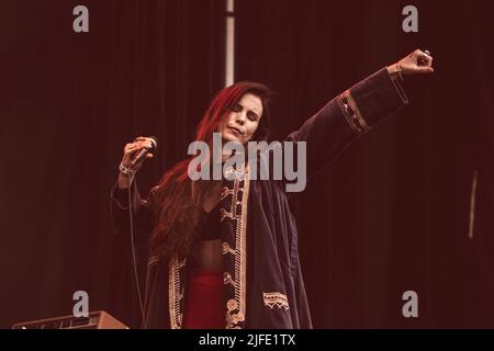 Pauline Skott, better known as Skott, performs on stage at Popaganda ...