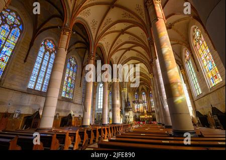 Budapest, Hungary. Interior of Szent Erzsebet church or St. Elizabeth's ...