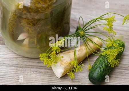 Jars of homemade pickles, natural immune enhancement Stock Photo - Alamy