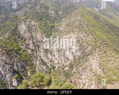 Amazing Aerial view of Struma River passing through the Kresna Gorge ...