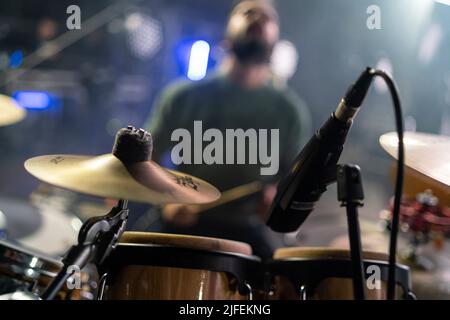 Drummer playing at concert Stock Photo - Alamy