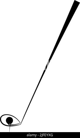 Continuous line drawing of golf club and ball. Vector illustration ...