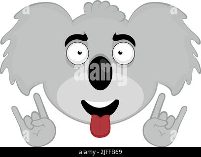evil koala. Vector illustration of a bear angry emoji. Adorable ...
