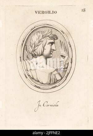 Portrait of Publius Vergilius Maro (70-19 BC) an ancient Roman poet of ...