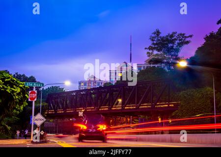 The Upper Bukit Timah old Singapore-Malaysian railway Truss Bridge next ...