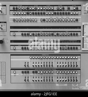 In the 1960s. Detail of a computer used to register and reading ...