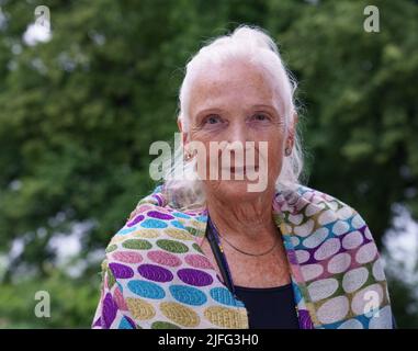 Potsdam, Germany. 01st July, 2022. A stone with a key ring and the ...