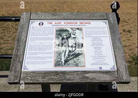 Bronze of Amy Johnson, the record breaking pilot of the 1930s, who died ...