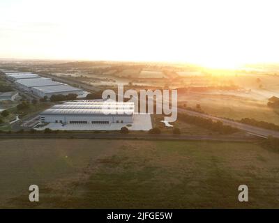 M40 motorway warehouse Aerial photo. Cherwell valley. Oxfordshire ...