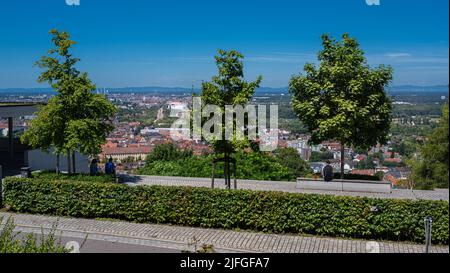 Germany, Baden-Württemberg, Karlsruhe, lookout tower on Turmberg Hill ...