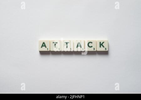 Attack formed of scrabble blocks Stock Photo - Alamy