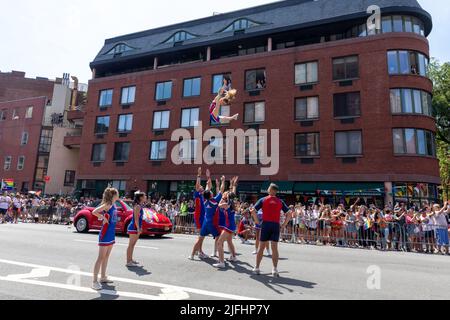 Cheer New York performing at the Pride Parade in NYC on June 26, 2022 ...