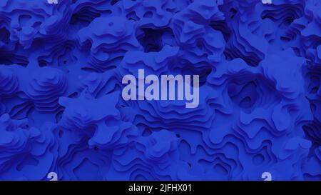 3D landscape layers. Design. Animation of moving layers of topographic ...