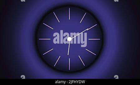 Simple watch face with fast-moving hands. Design. Time on clock is ...