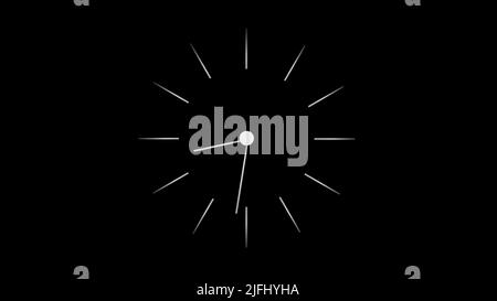 Simple watch face with fast-moving hands. Design. Time on clock is ...