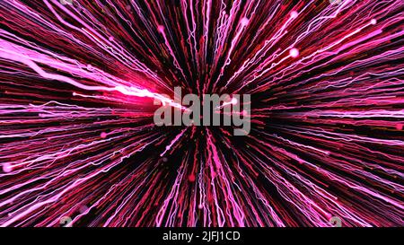 Moving bright stars with shining rays on black background. Motion ...