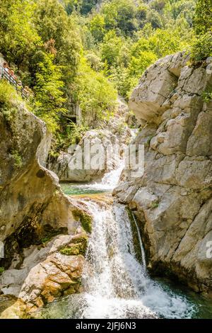 A vertical view of the beautiful river "Zeus Bath" on historic Mount ...