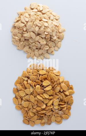 Citrullus lanatus. Egusi Melon Seeds also known as agushi. With shell ...