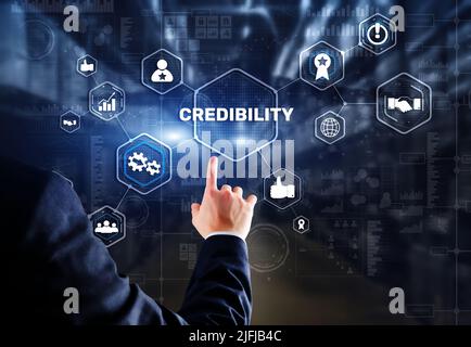 Credibility improvement. Modern business solution concept Stock Photo ...