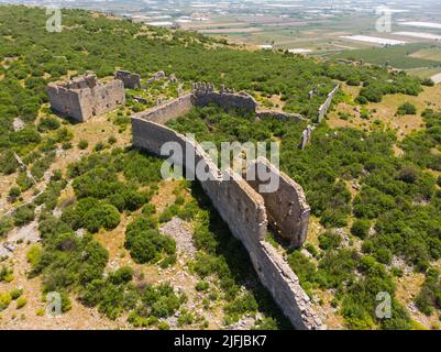 Drone photo of Sillyon remains, Turkey Stock Photo - Alamy