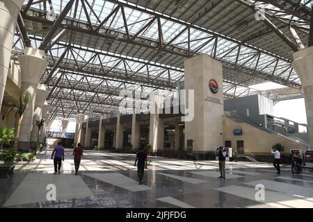 Cairo. 3rd July, 2022. Photo taken on July 3, 2022 shows an entrance of ...