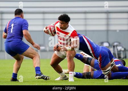 Tevita Tatafu of Japan during the Rugby test match between Japan 23-32 ...