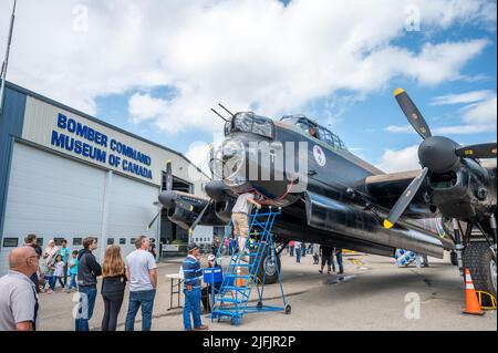 Nanton, Alberta - July 2, 2022: Avro Lancaster bomber at the Bomber ...