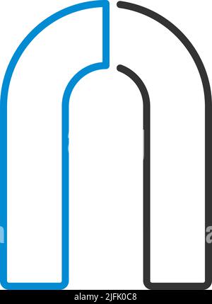 Magnet Icon. Editable Bold Outline With Color Fill Design. Vector ...